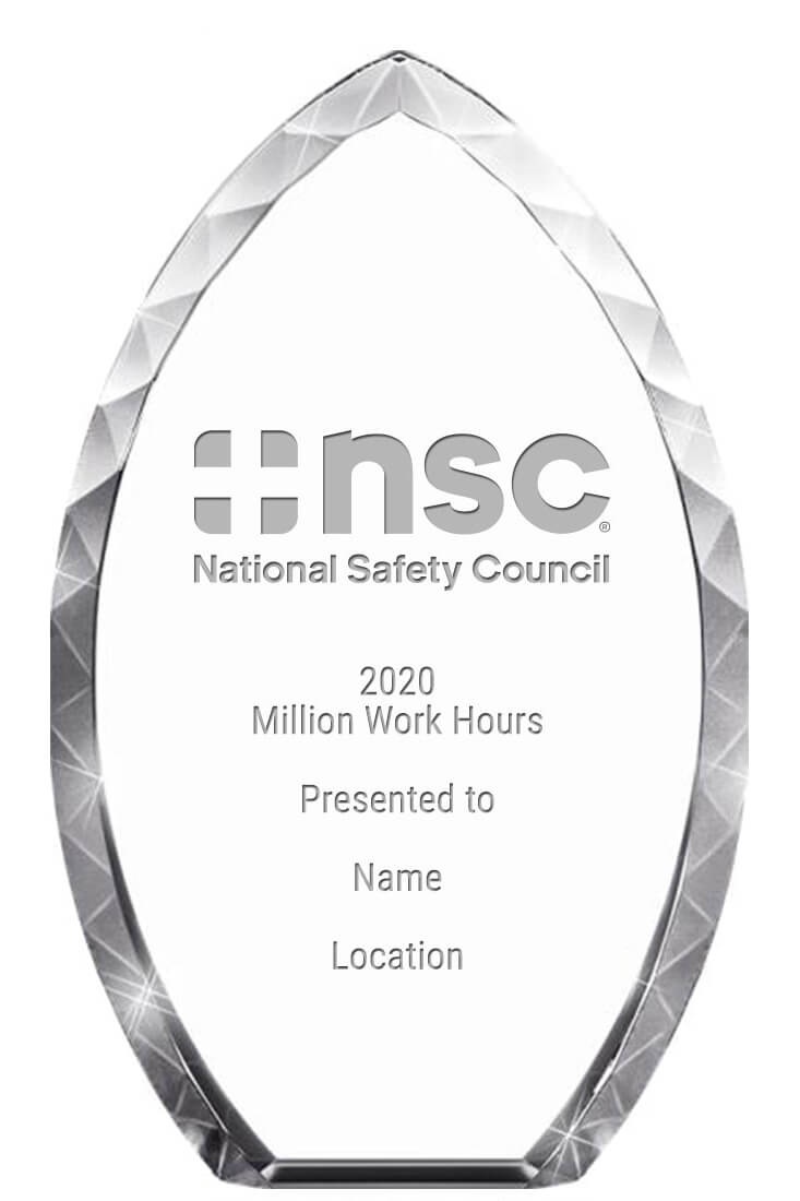 Million Hour Award Crystal - National Safety Council Shop